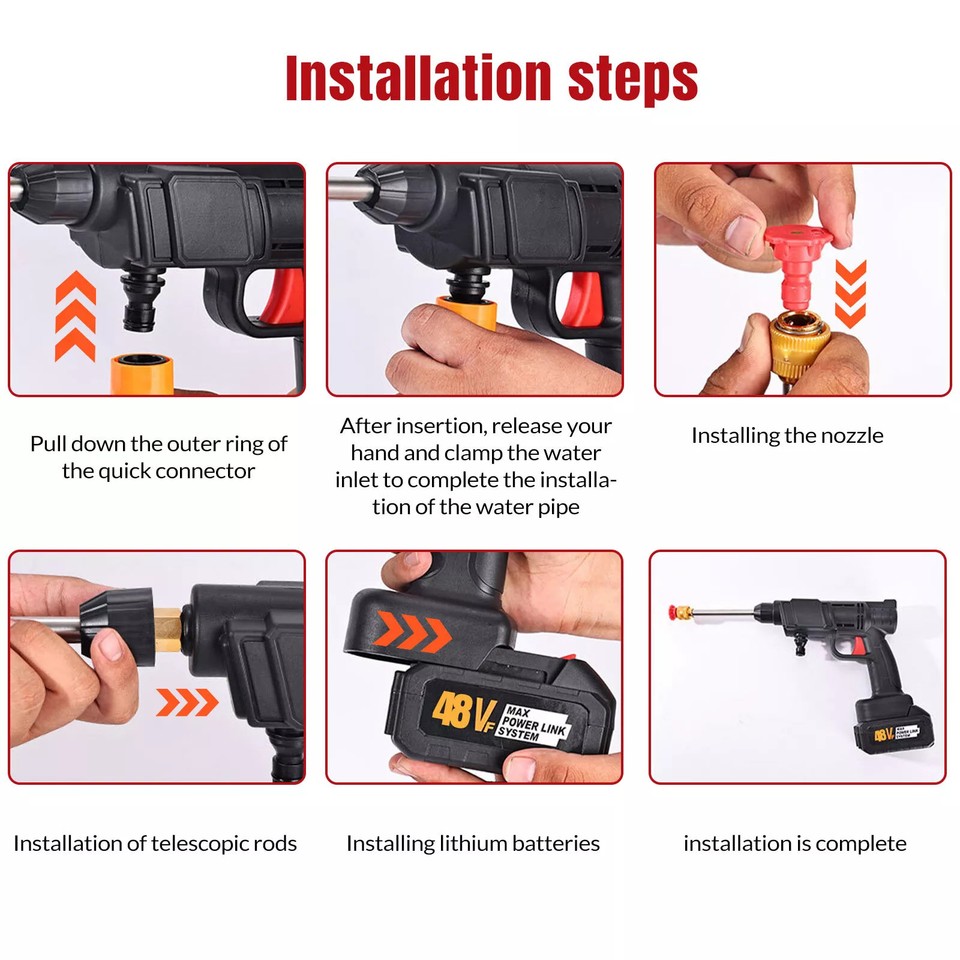 Cordless Pressure Washer – High Power Electric Car Cleaner & Water ...