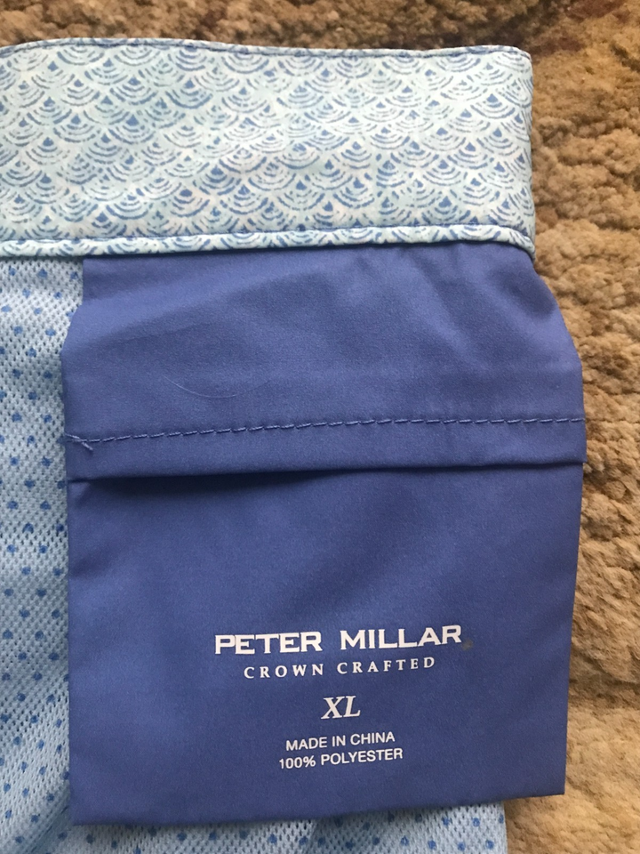 Peter Millar Crown Crafted Swim Shorts Mens Size XL Ice Aqua Geo Print ...