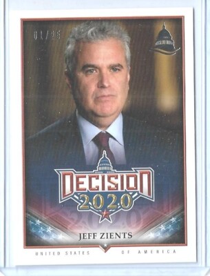 RARE 2020 DECISION ~ JEFF ZIENTS "SILVER FOIL" CAPITOL CARD #650 ~ 01/ ...