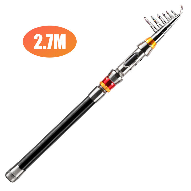 Carbon Fiber Telescopic Fishing Rod Sea 3.6M Saltwater Portable ...