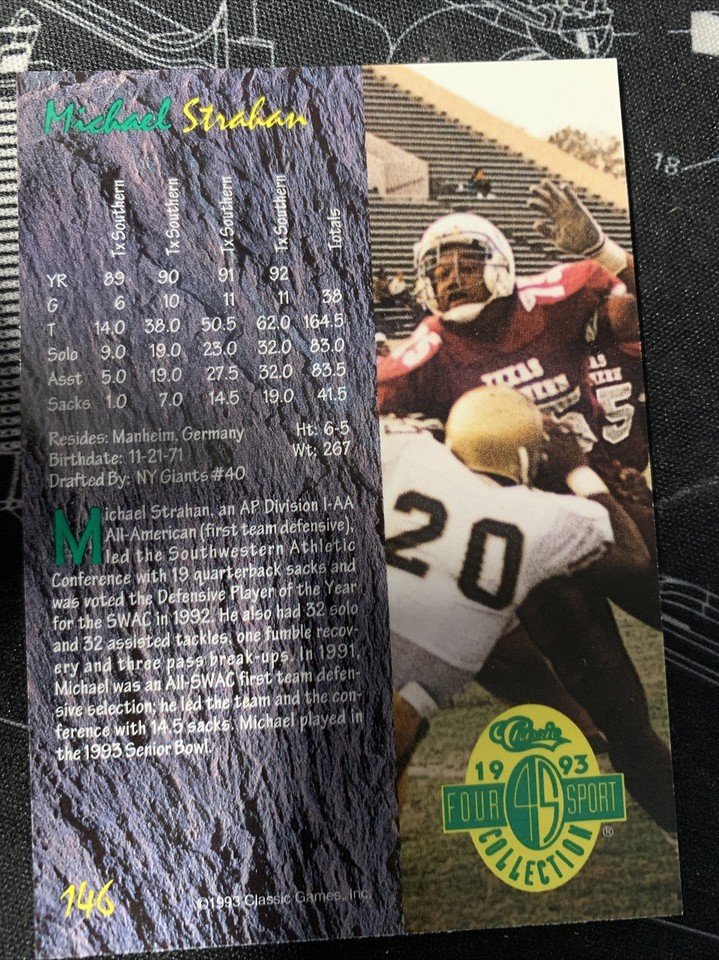 1993 Four Sport Michael Strahan Rookie #146 | eBay