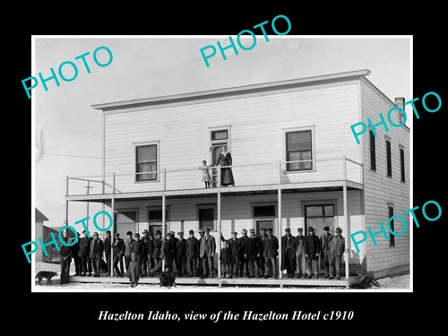 OLD LARGE HISTORIC PHOTO OF HAZELTON IDAHO VIEE OF THE HAZELTON HOTEL ...
