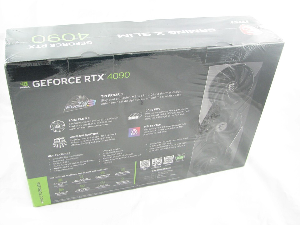 MSI GeForce RTX 4090 GAMING X SLIM 24GB GDDR6X Graphics Card 3 SLOT NEW ...