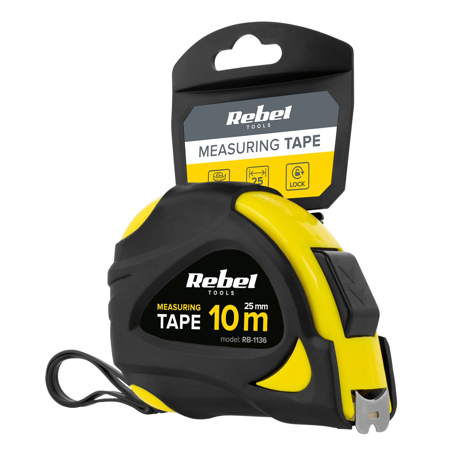 REBEL® 10m / 10meter Maßband - Rollmaßband Bandmaß Messband Rollmeter m ...