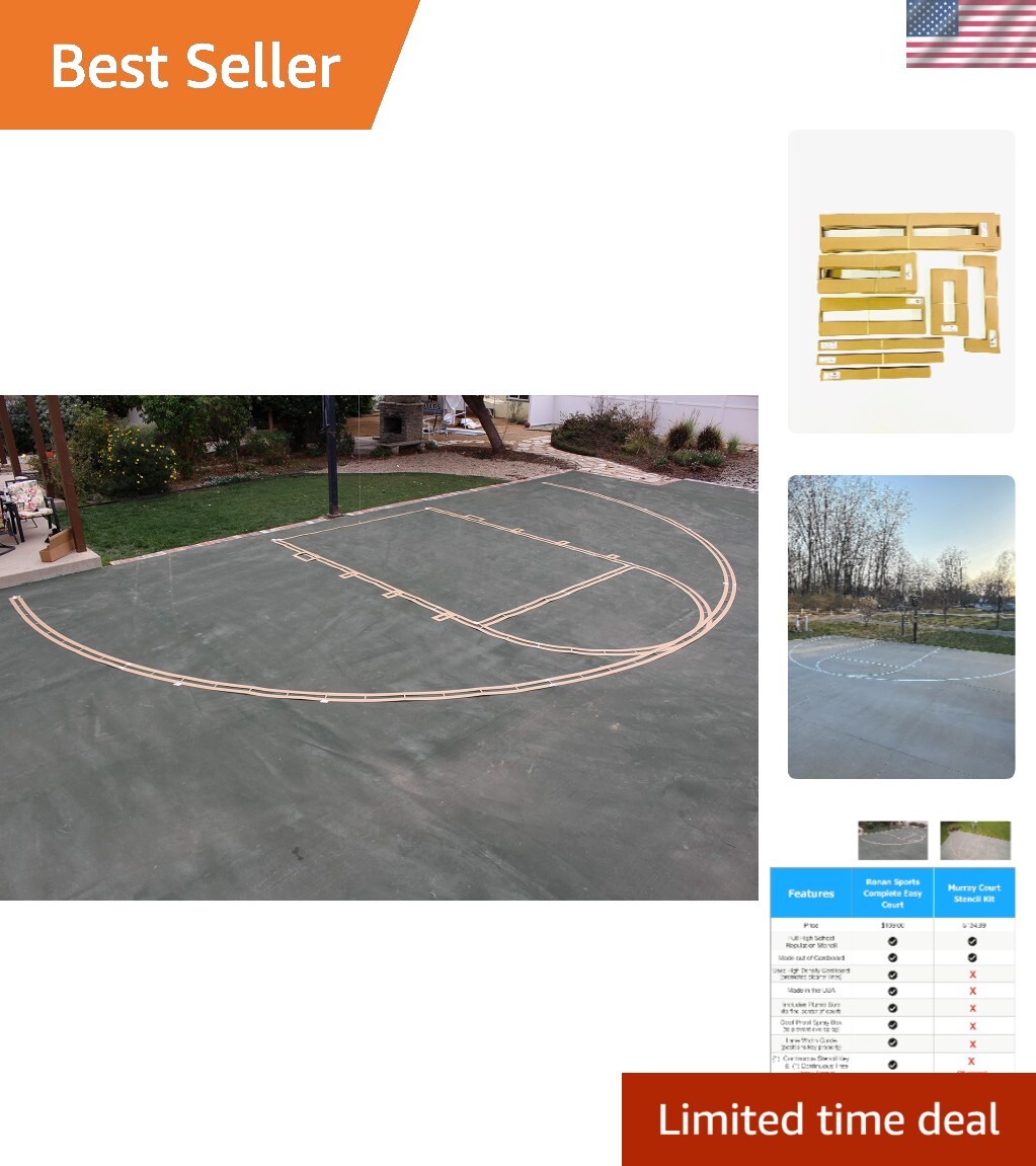 Basketball Court Stencil Basketball Stencil Kit For Driveway
