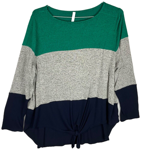 Chic Soul Emerald Womens Tunic Sweater Plus Size 3XL Long Sleeve Tie ...