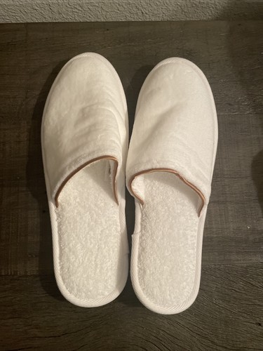 Restoration Hardware Velour Slippers White Medium New | eBay