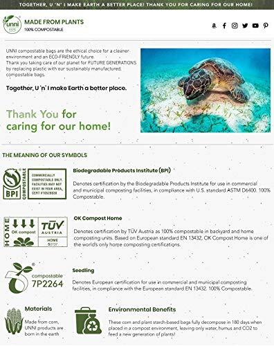 ASTM D6400 100% Compostable Trash Bags 3 Gallon 11.35 Liter 100 Count ...