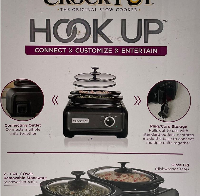 Crock Pot Hook Up Double 1-qt Connectable Entertaining System SCCPMD1 ...