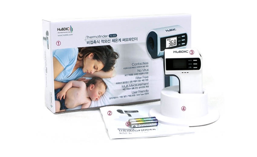 HuBDIC Thermofinder FS-300 Non-Contact Infrared Digital Thermometer for ...