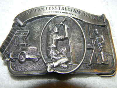 American Construction Worker belt buckle-1983 Lim. Ed.-Arroyo Grande ...
