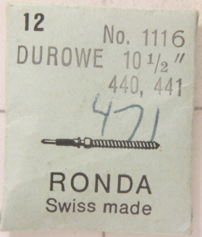 WATCH STEM DUROWE MOD 440, 441, 471 SERIES bestfit 200/1249 Ronda 1116 ...