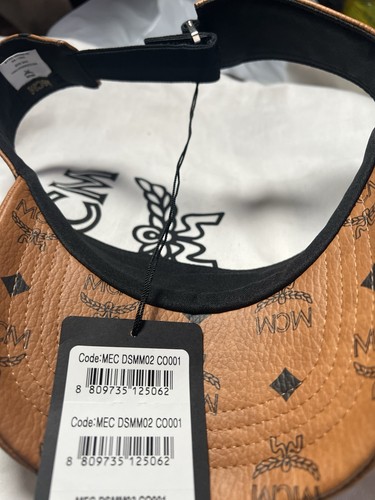 NWT MCM Monogram Visor in Visetos Cognac Hat Unisex Retail $290 | eBay