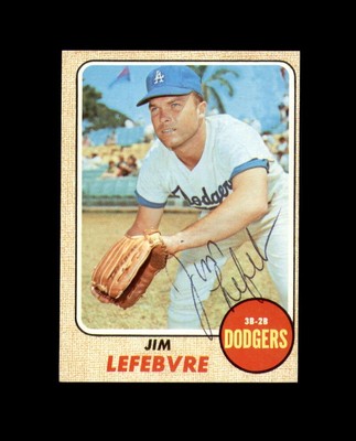 Jim Lefebvre Signed Original 1968 Topps Los Angeles Dodgers Autograph ...