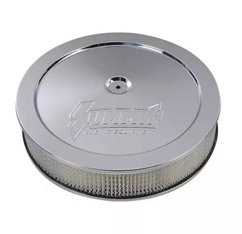SUMMIT RACING EQUIPMENT CHROME STEEL AIR CLEANER 14x3" DROP BASE | eBay