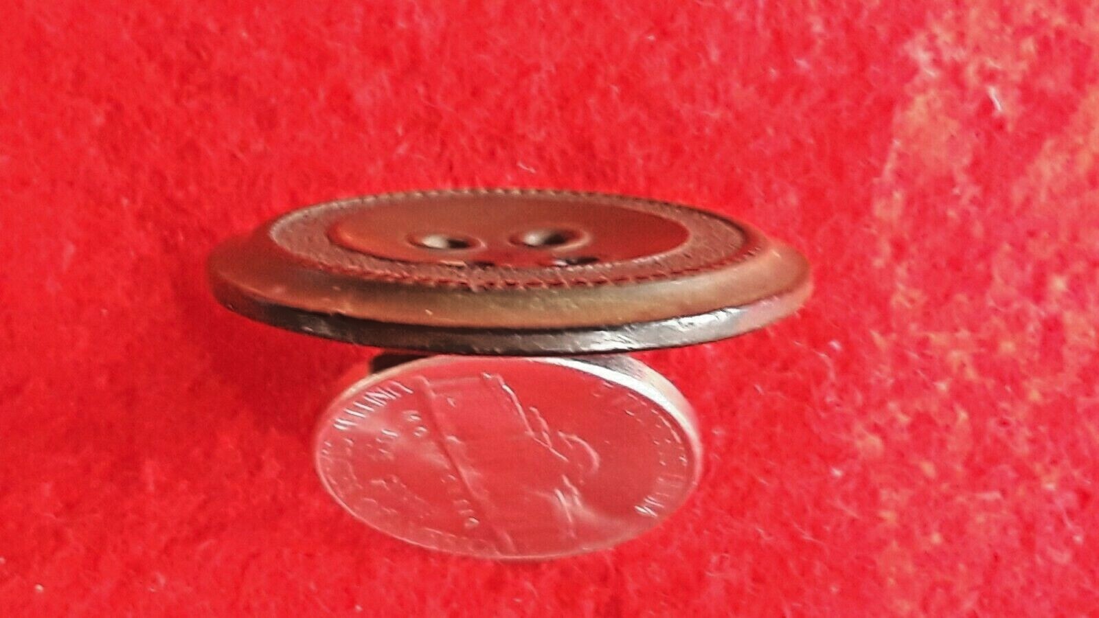 ONE LARGE GOODYEAR NOVELTY CO. BUTTON PATENT 1851 ROUND CONCENTRIC ...