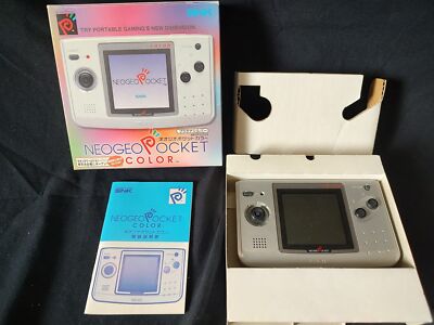 SNK NEOGEO POCKET Color NGPC PLATINUM SILVER Console Boxed NEO GEO set ...