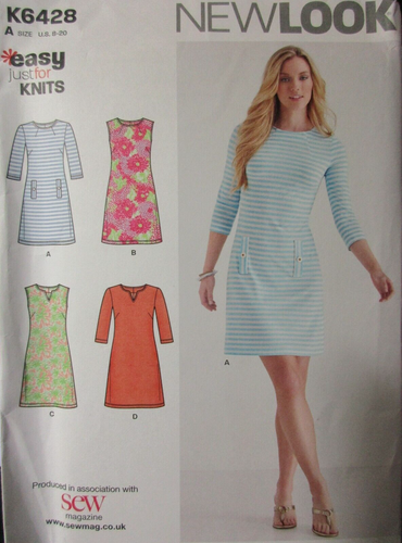 Simplicity Pattern 6428 Sizes 8 - 20 Easy Knits Misses Dress 4 Styles ...