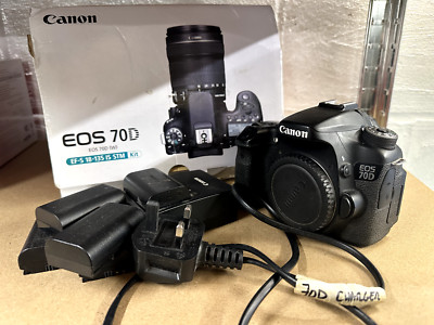 Canon EOS 70D 20.2MP Digital SLR Camera +Origimal Box +5 Spare ...