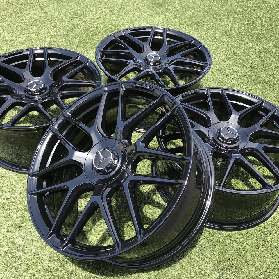 20" Mercedes AMG E63 Wheels Rims OEM Stock Factory Gloss Black Set 4 ...