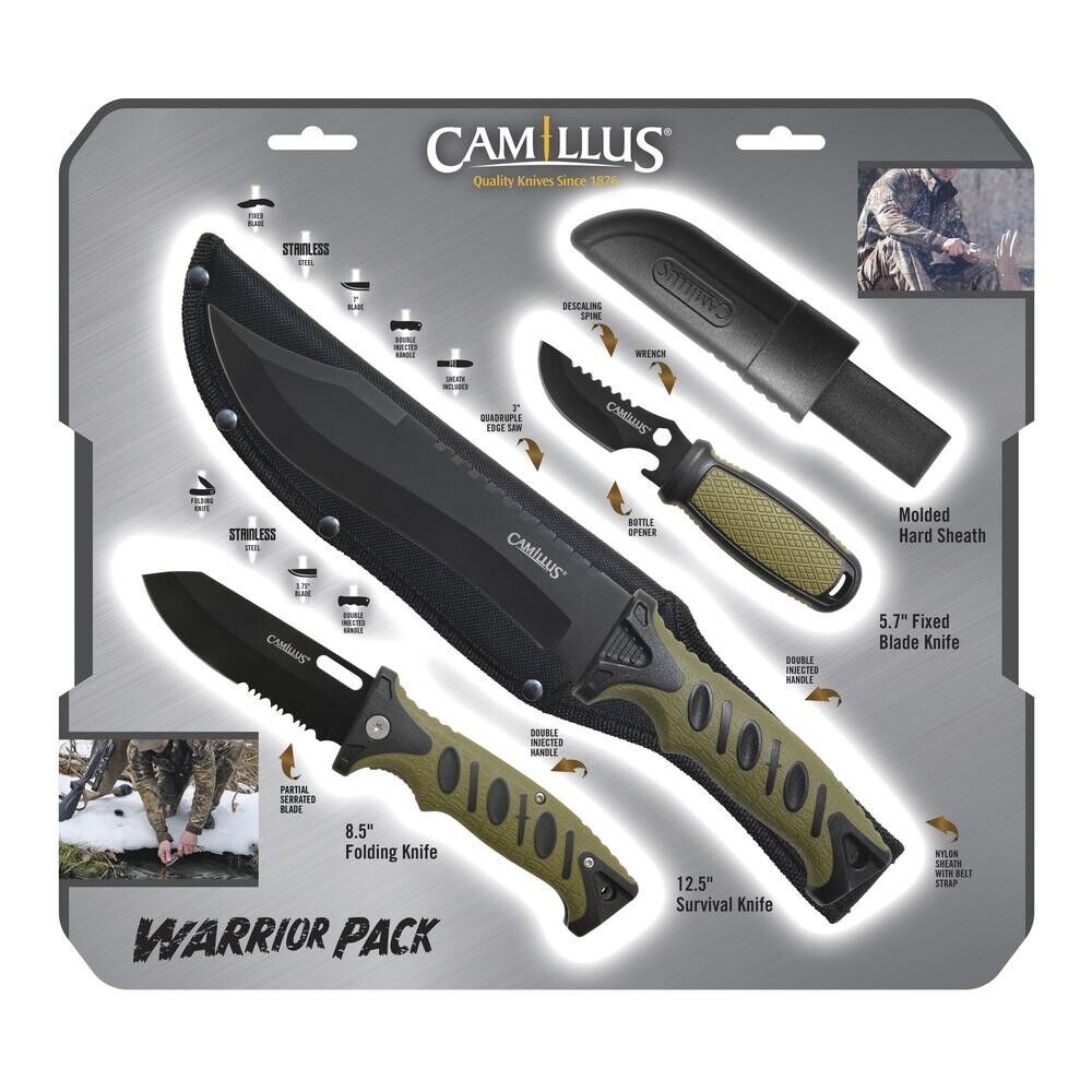 Camillus Warrior Knife Pack 3 Piece SURVIVAL SET | eBay