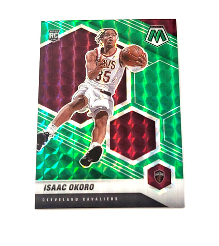 Isaac Okoro ROOKIE CARD Green Reactive PRIZM 2020-21 Mosaic #212 Cavs ...