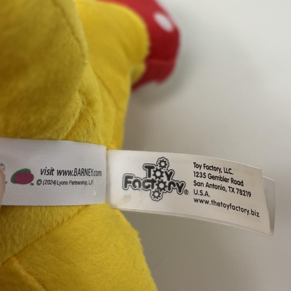 BJ Retired Barney And Friends Plush Yellow 7" Stuffed Dinosaur Toy ...