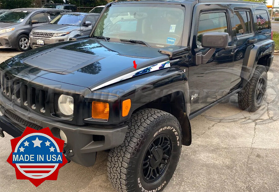 fit:2006-2010 Hummer H3 Hood Accent Flat Trim Vent Scoop Stainless ...