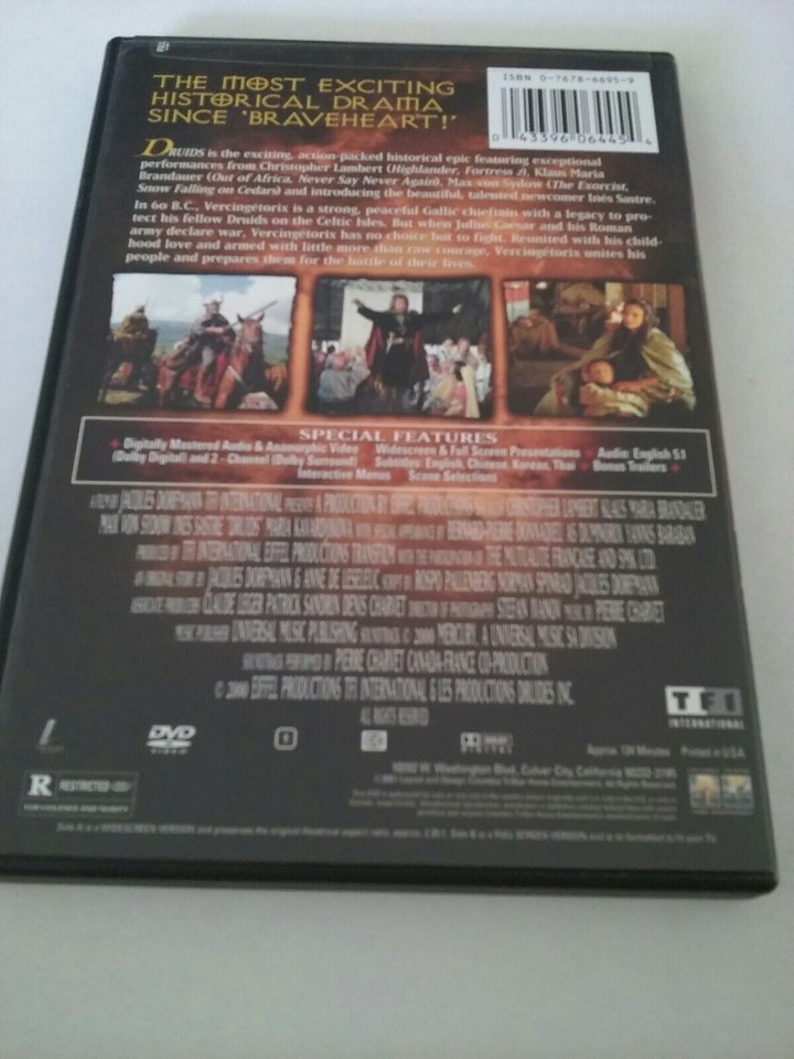 Druids (DVD, 2001) WS & FULL MAX Von Sydow, Christopher Lambert ...