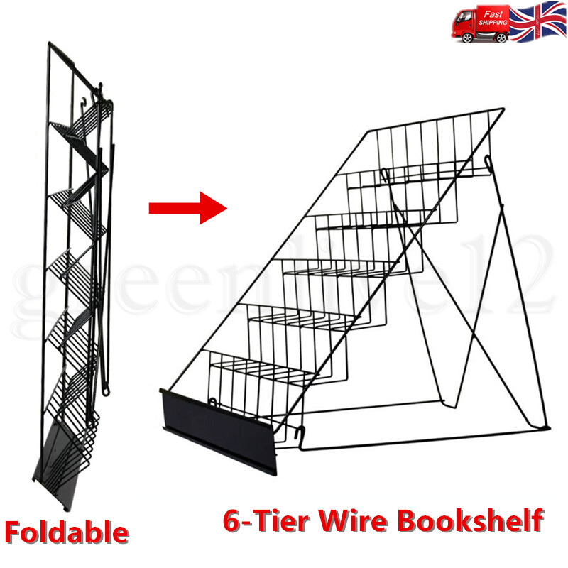 Comic Book Storage 6 Tier Wire Countertop Rack Black Comic Book Holders ...
