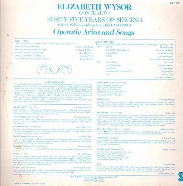 Elizabeth Wysor-45 Years of Singing-rare unplayed import | eBay