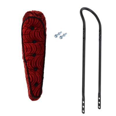 20" ORIGINAL LOWRIDER Velour 5 Button Red Banana Seat Black Sissy Bar ...