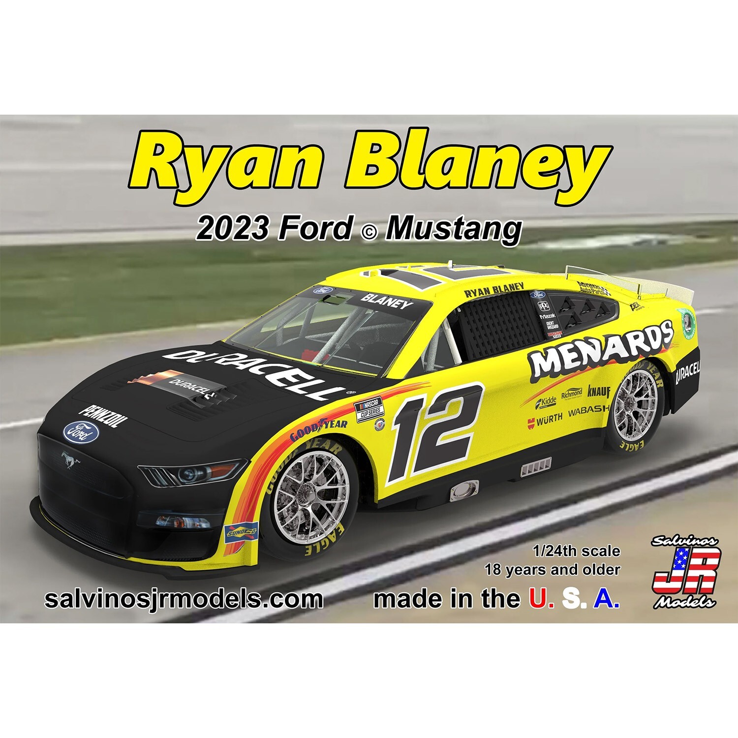 Ryan Blaney 2023 Menards 1:24 Adult Model Car Kit