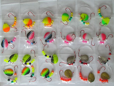 24 Spinner Rigs Leech Minnow Crawler Harness Walleye, Bass, Pike Size 3 ...