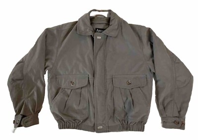 VTG Aberdeen Collection Dual Layer Bomber Jacket Sz Medium Olive Green ...