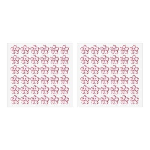 2 Sheet/72 Pcs Flower Self-Adhesive Rhinestone Sticker Pink | eBay