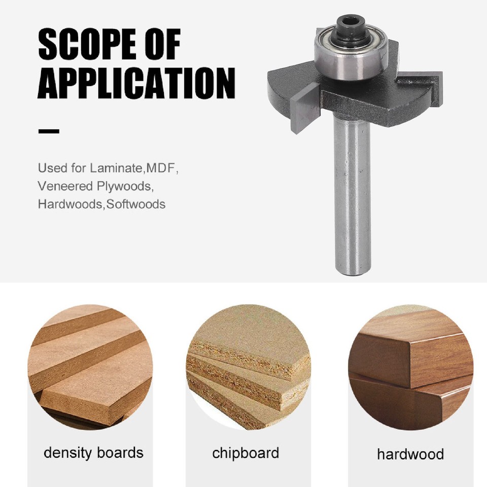 T Slot Router Bit 3 Flute 1/4in Shank Slot Cutter Router Bit For ...