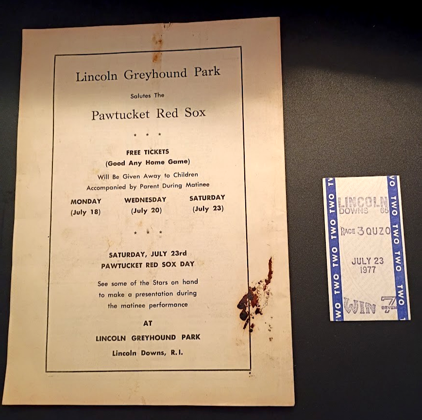 Lincoln Greyhound Park 1977 Lincoln Downs Program & Tickets RI | eBay