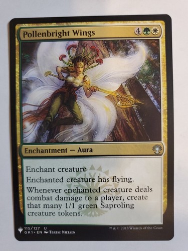 MTG Magic The Gathering Card Pollenbright Wings Enchantment Aura Green ...