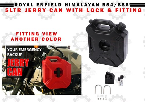 Black "5Ltr Jerry Can With Lock & Fitting" Fit For Royal Enfield ...