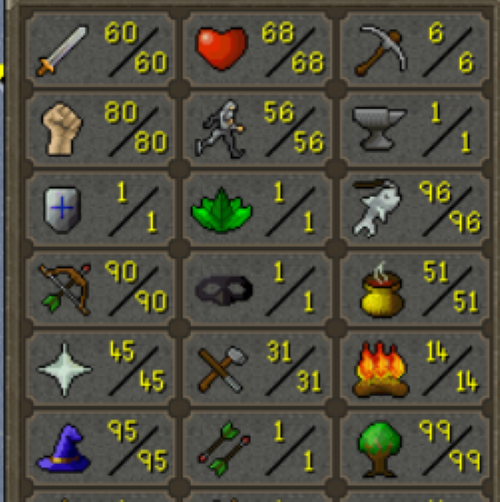 OSRS Baby PURE PKER Starter 68 CMB 90Range95Mage80STR60Att RS | eBay