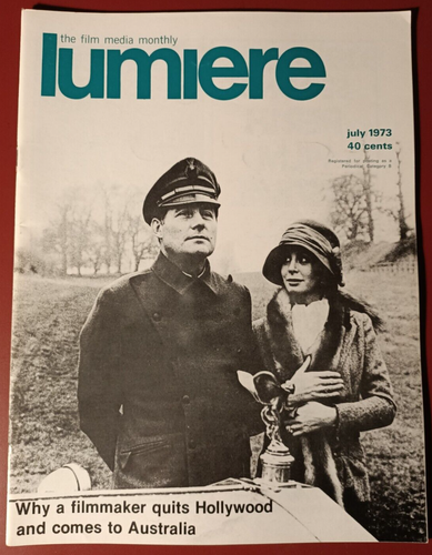 Lumiere: July, 1973 - Australian Film Magazine - Christopher Carey, Jim ...