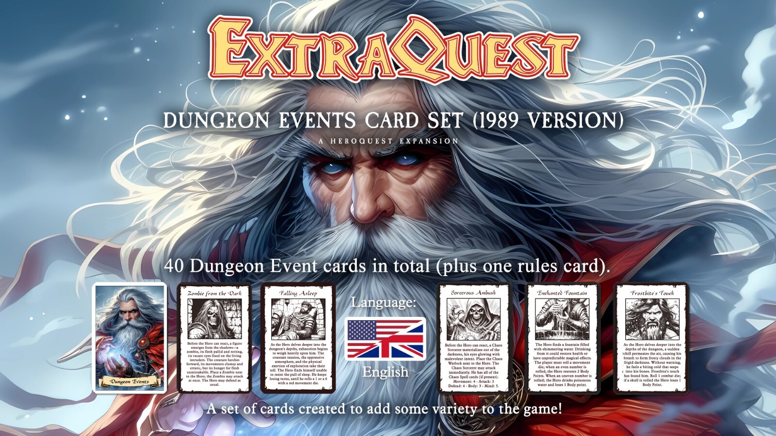 ExtraQuest Dungeon Event cards (Heroquest 1989- 1992 Edition) | eBay