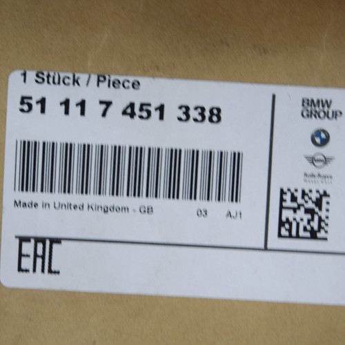 NEW MINI CLUBMAN F54 FRONT BUMPER MOLDING 51117451338 7451338 2017 ...