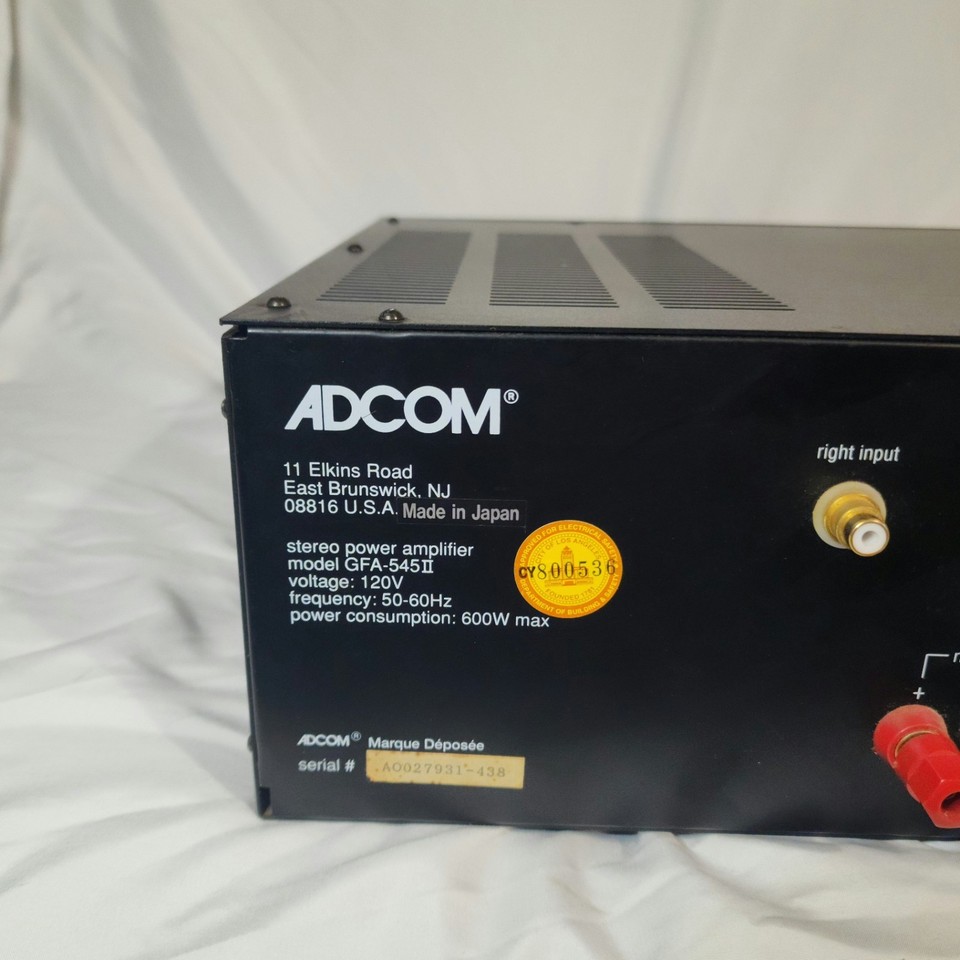 Adcom GFA-545 II 600W 2-Channel Power Amplifier Good Working Condition ...