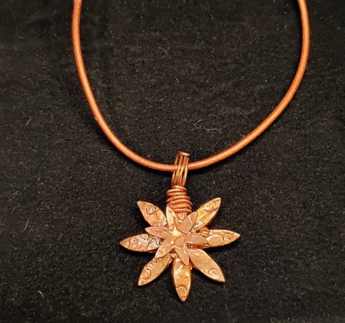 Hand Crafted Copper Flower Pendant Necklace 19 Inches Long | eBay