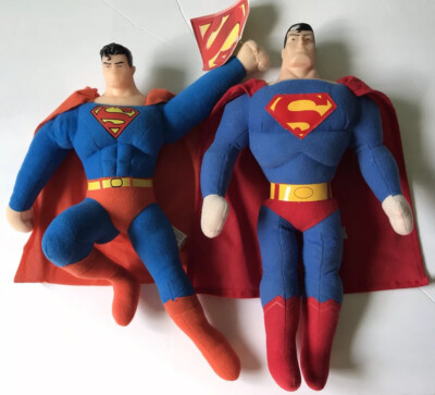 Lot of 2 Superman Plush w/ Vinyl Head DC Comics Man Of Steel | eBay