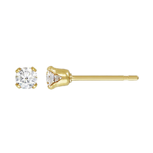 2prs 14K Gold Filled Snap-in Post Earring with White CZ 3mm 4mm 5mm 6mm ...