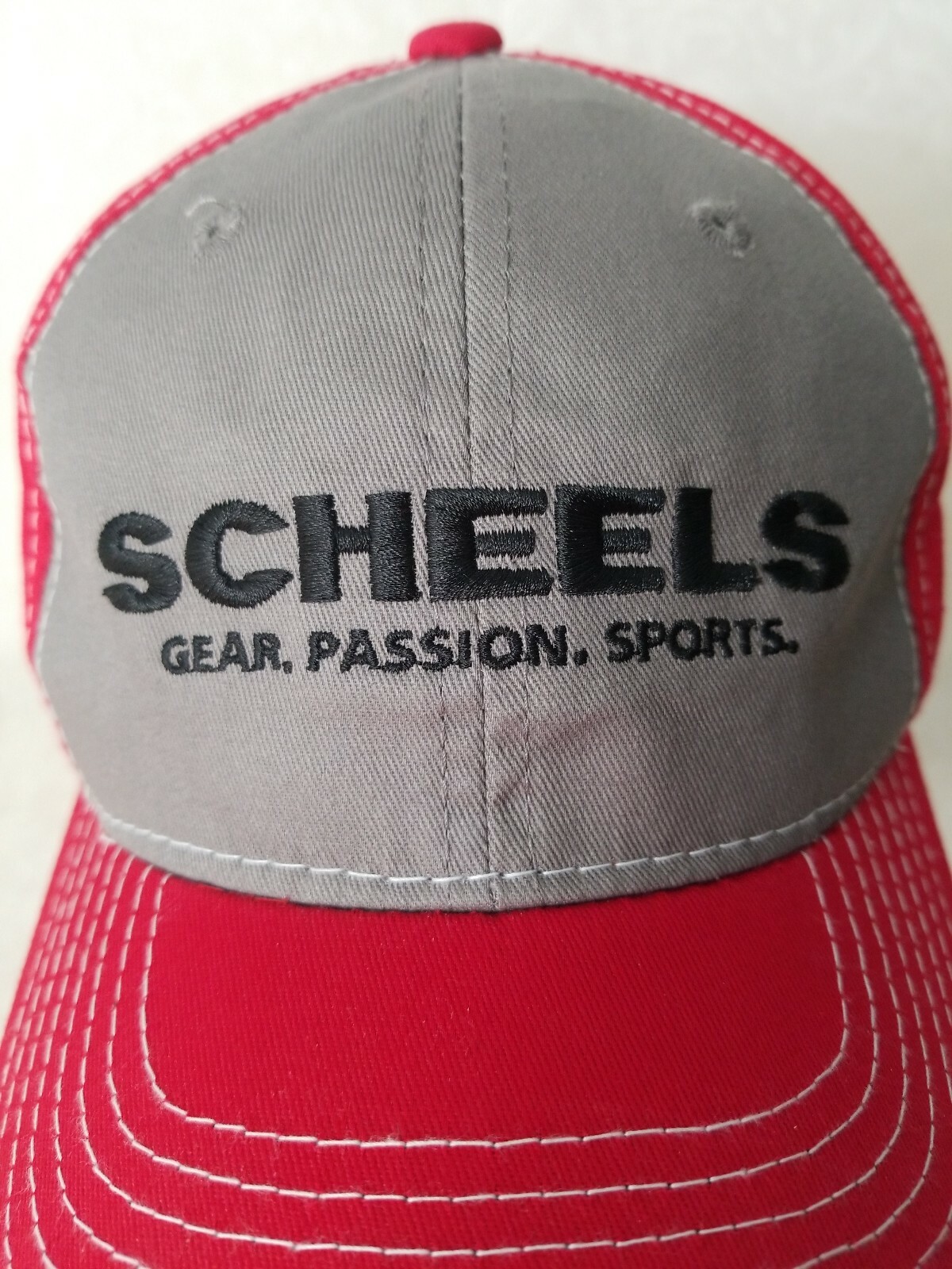 Scheels Gear Passion Sports Company Red & Gray Baseball Hat Cap ...