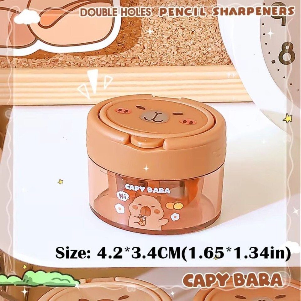 2 Pcs Aesthetic Capybara Pencil Sharpener Kawaii Stationery Supplies ...